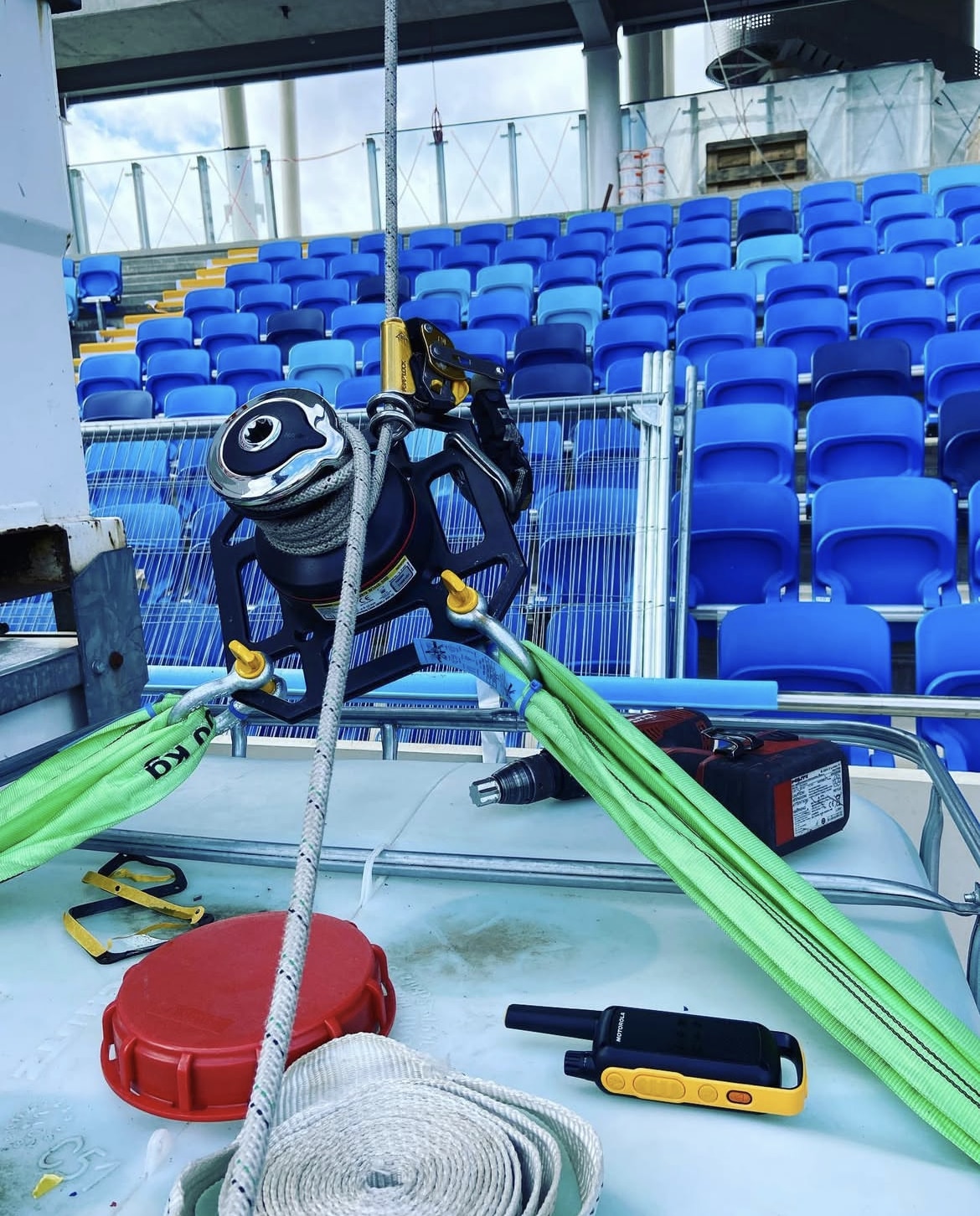 Difficult Access Speaker Rigging for Alexander Stadium Project